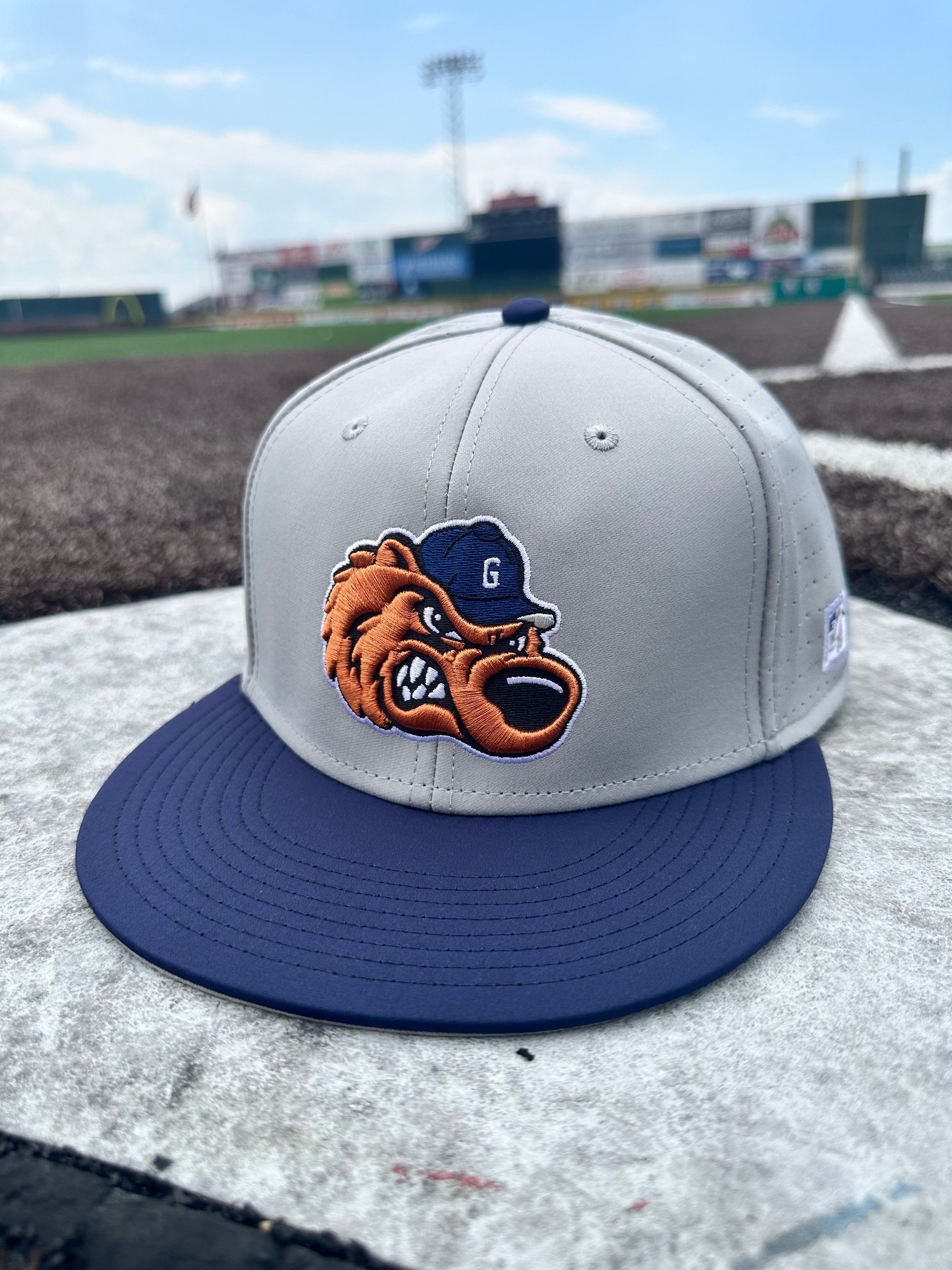 Grey Mean Slugger Hat Flat (Navy Bill) | Gateway Grizzlies